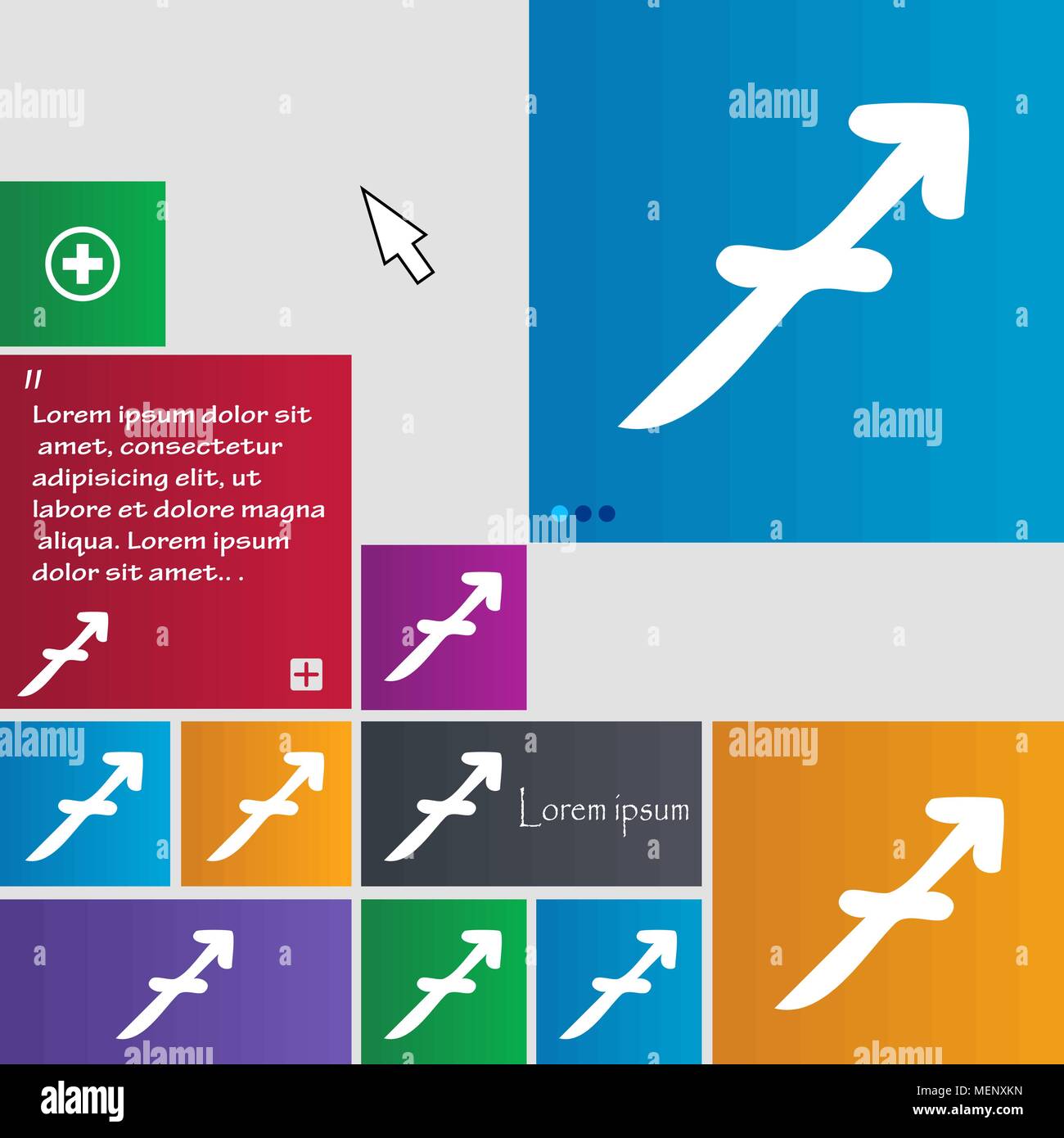 Sagittarius icon sign. buttons. Modern interface website buttons with cursor pointer. Vector ...