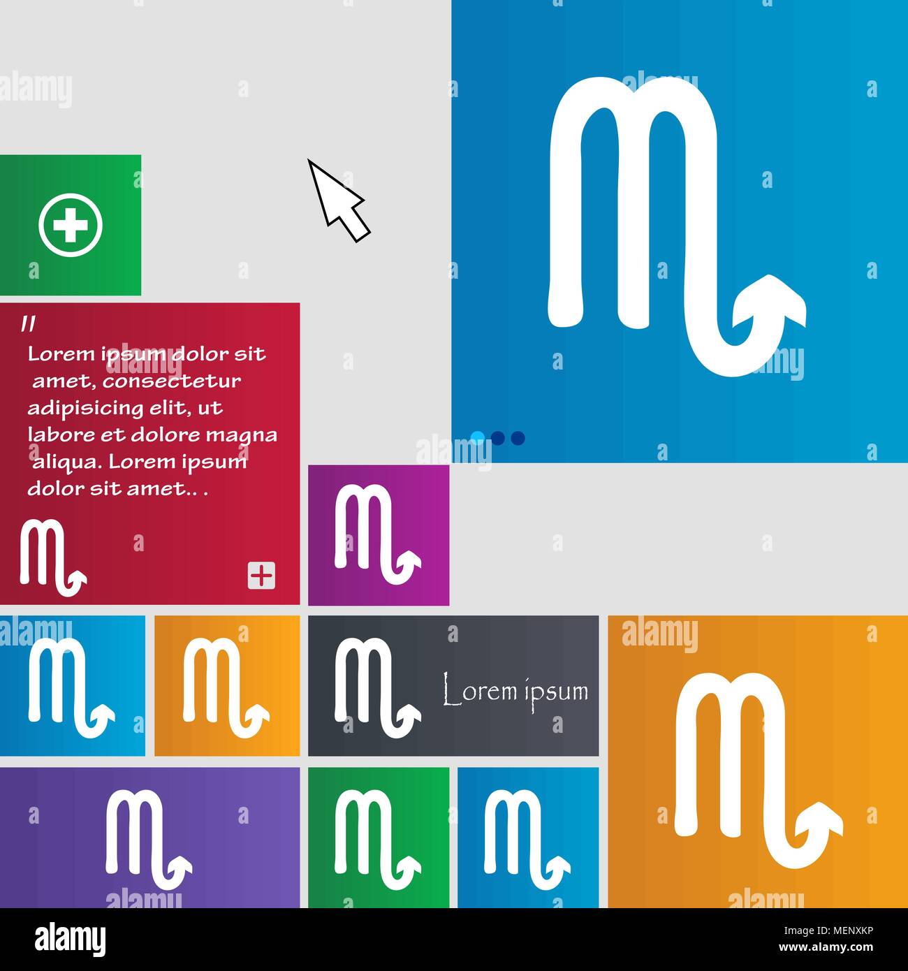 Scorpio icon sign. buttons. Modern interface website buttons with cursor pointer. Vector ...