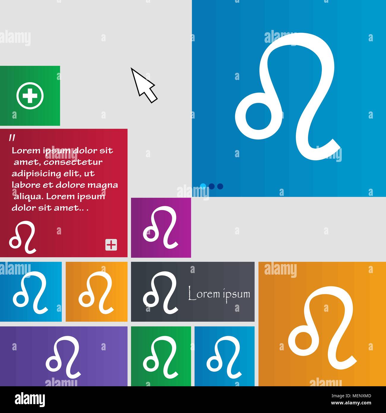 Leo zodiac icon sign. buttons. Modern interface website buttons with ...