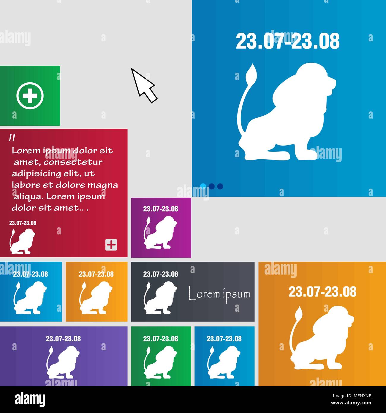 Leo zodiac icon sign. buttons. Modern interface website buttons with ...