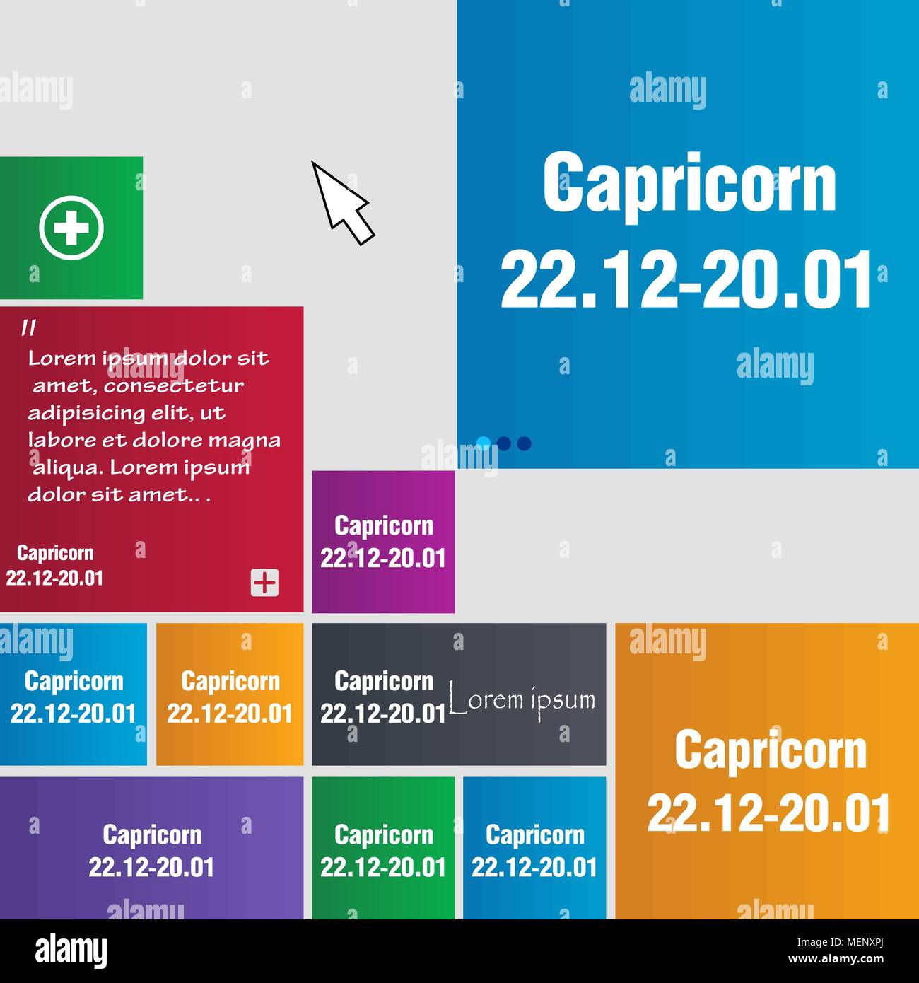 Capricorn icon sign. buttons. Modern interface website buttons with cursor pointer. Vector ...