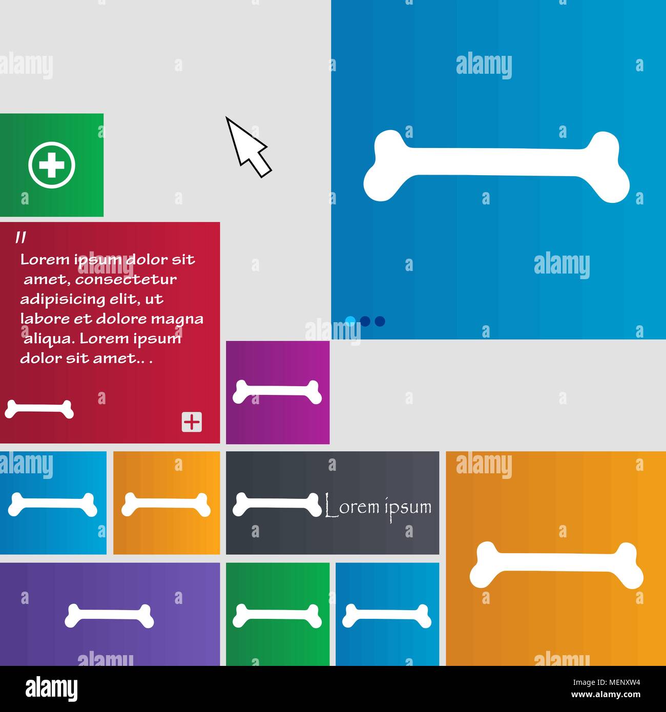 Dog bone icon sign. buttons. Modern interface website buttons with ...