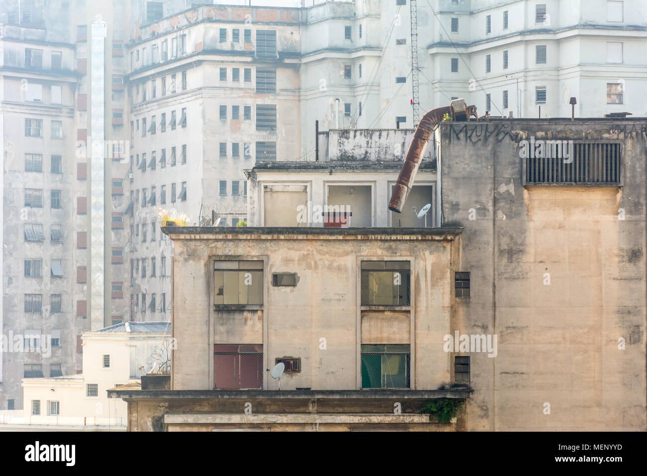 Many buildings and windows on a very urban concrete made landscape, in ...