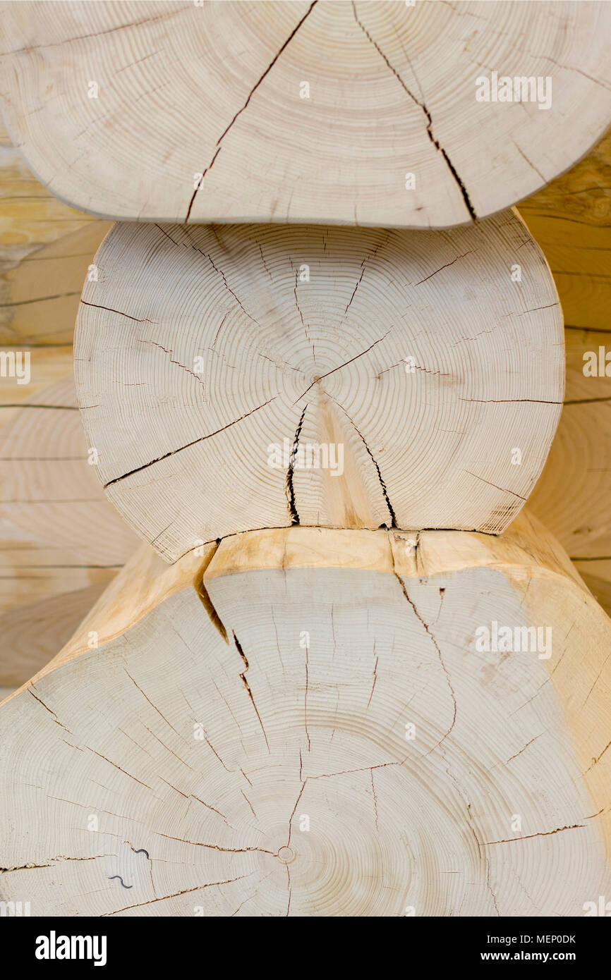 The angle of the new wooden house Stock Photo - Alamy