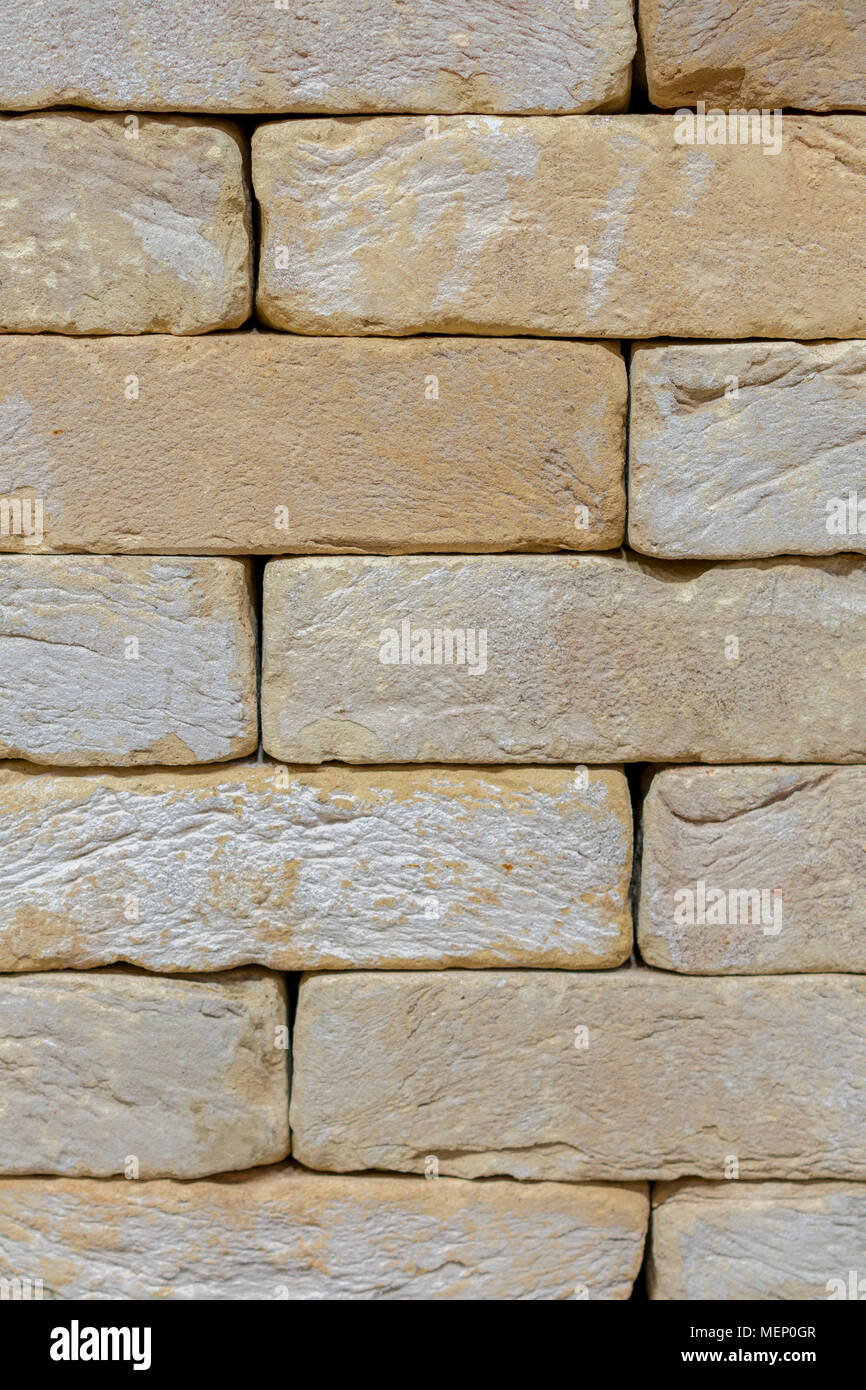 Wall of an old uneven light brick. background Stock Photo - Alamy