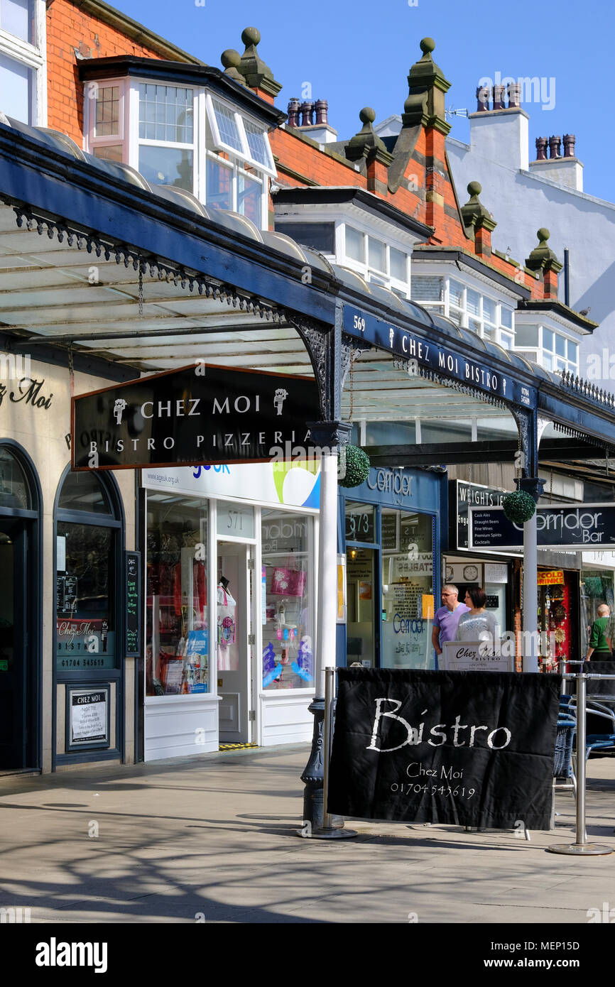 The Victorian canopy and shops on Lord Street Southport Stock Photo - Alamy
