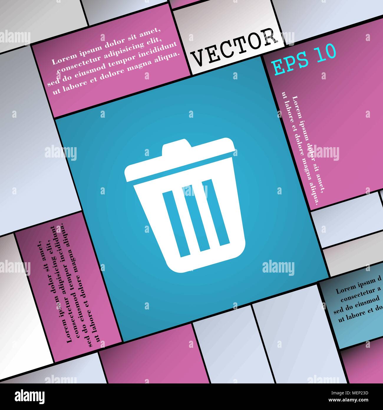 Bin icon sign. Modern flat style for your design. Vector illustration ...