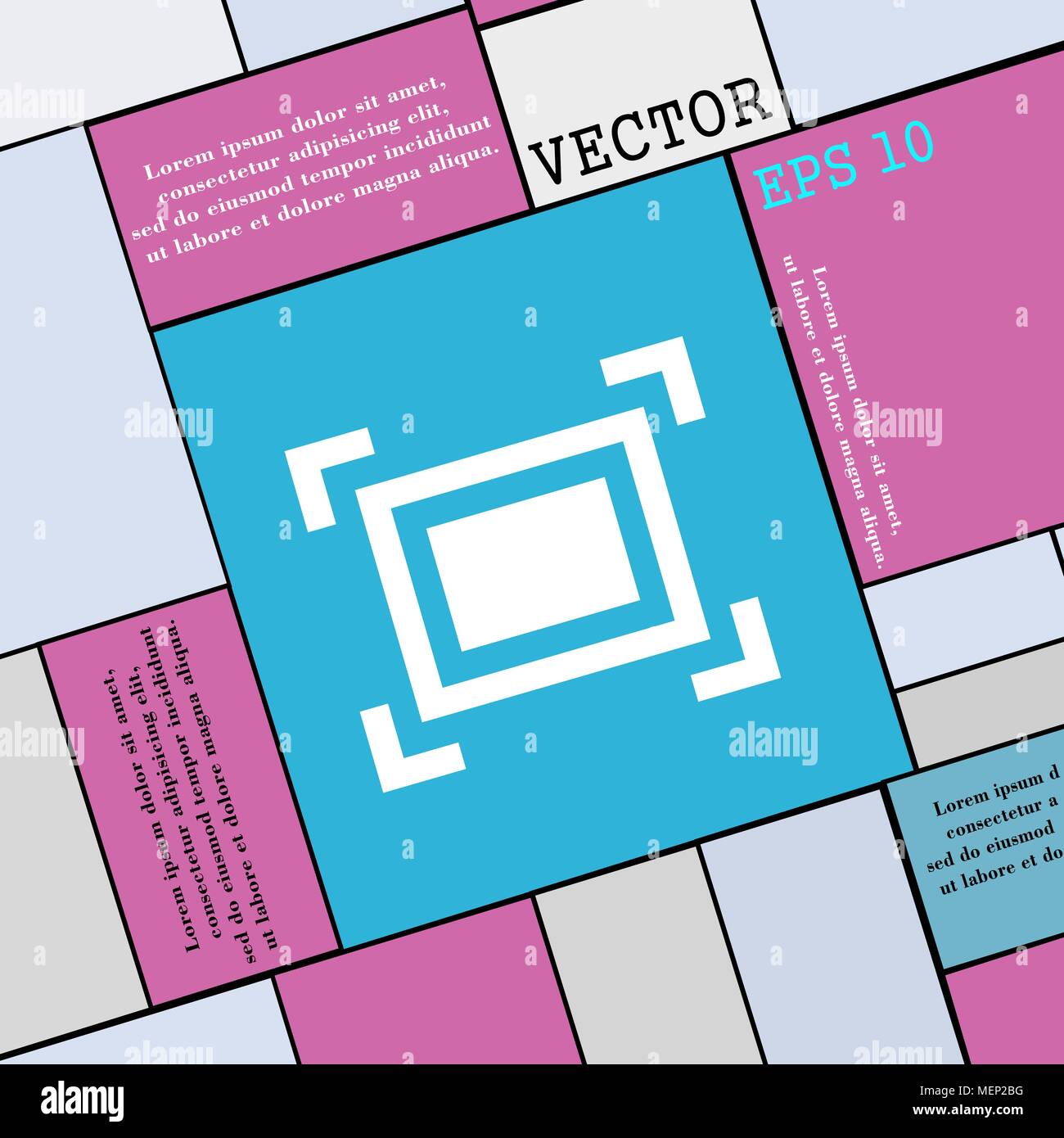 Crops and Registration Marks icon sign. Modern flat style for your ...