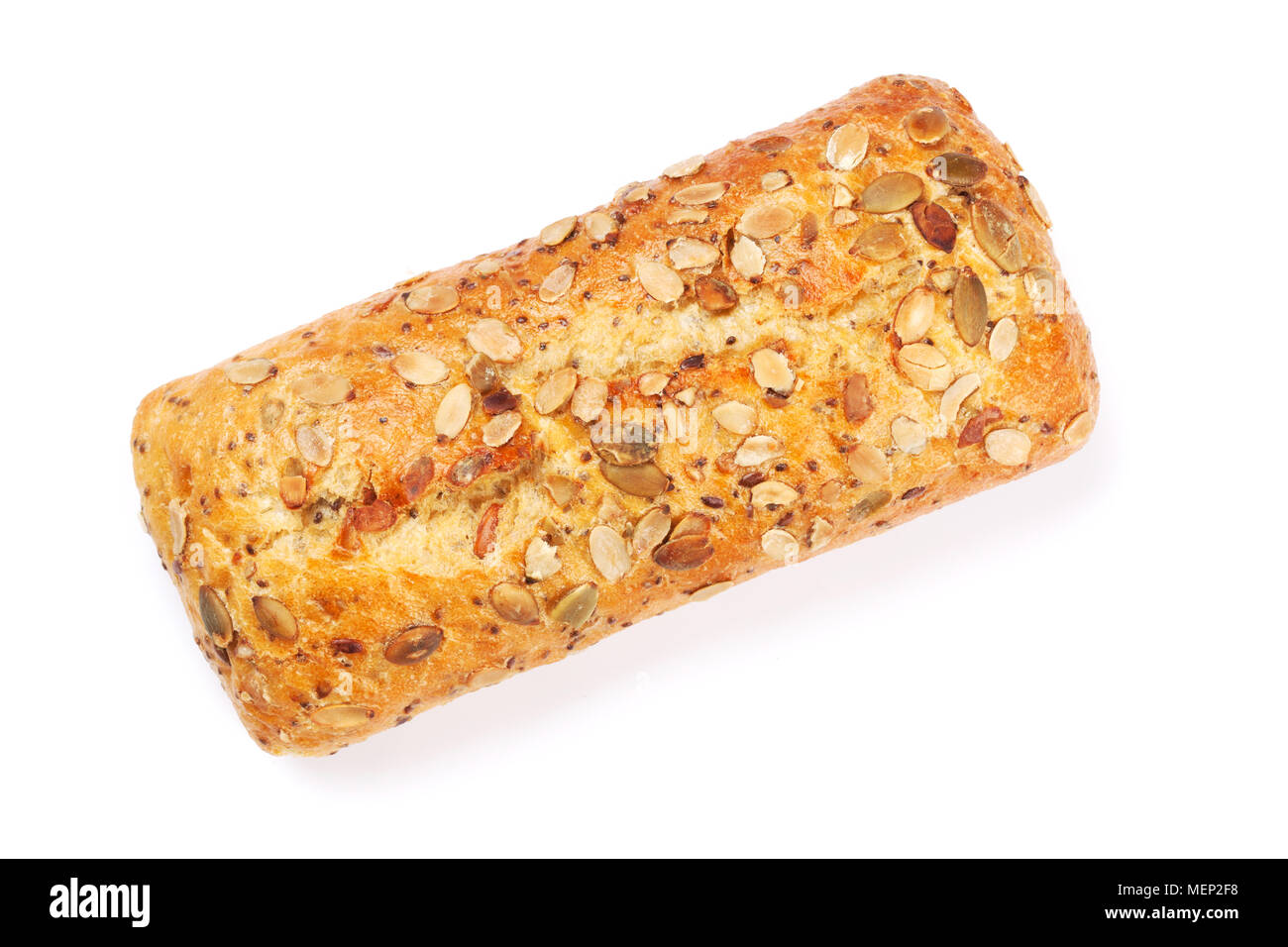 Loaf of crusty bread. Isolated on white background. Top view Stock ...