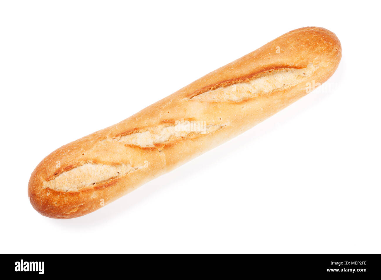 Loaf of crusty bread. Isolated on white background. Top view Stock ...
