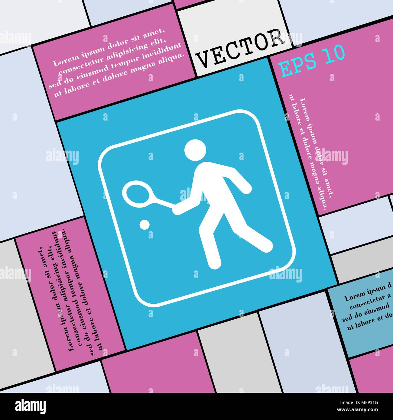 Tennis player icon sign. Modern flat style for your design. Vector ...