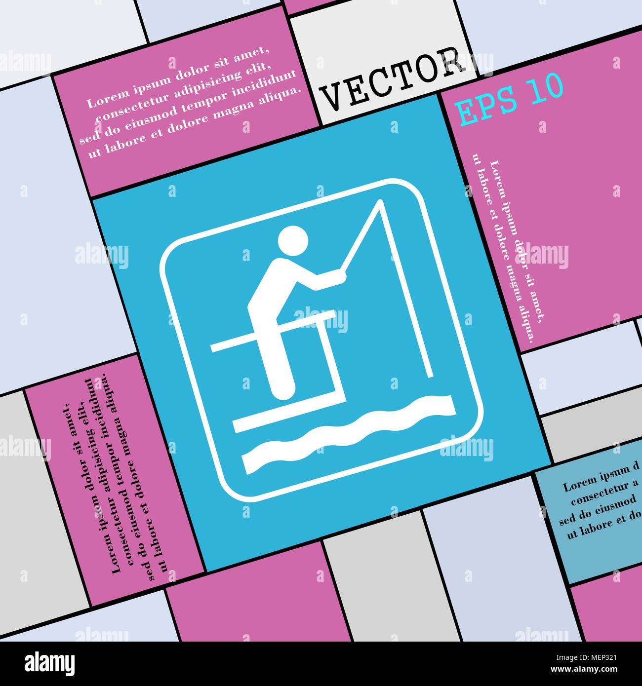 fishing icon sign. Modern flat style for your design. Vector ...