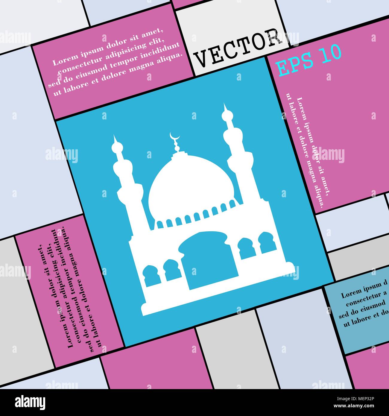 Turkish architecture, mosque icon sign. Modern flat style for your ...