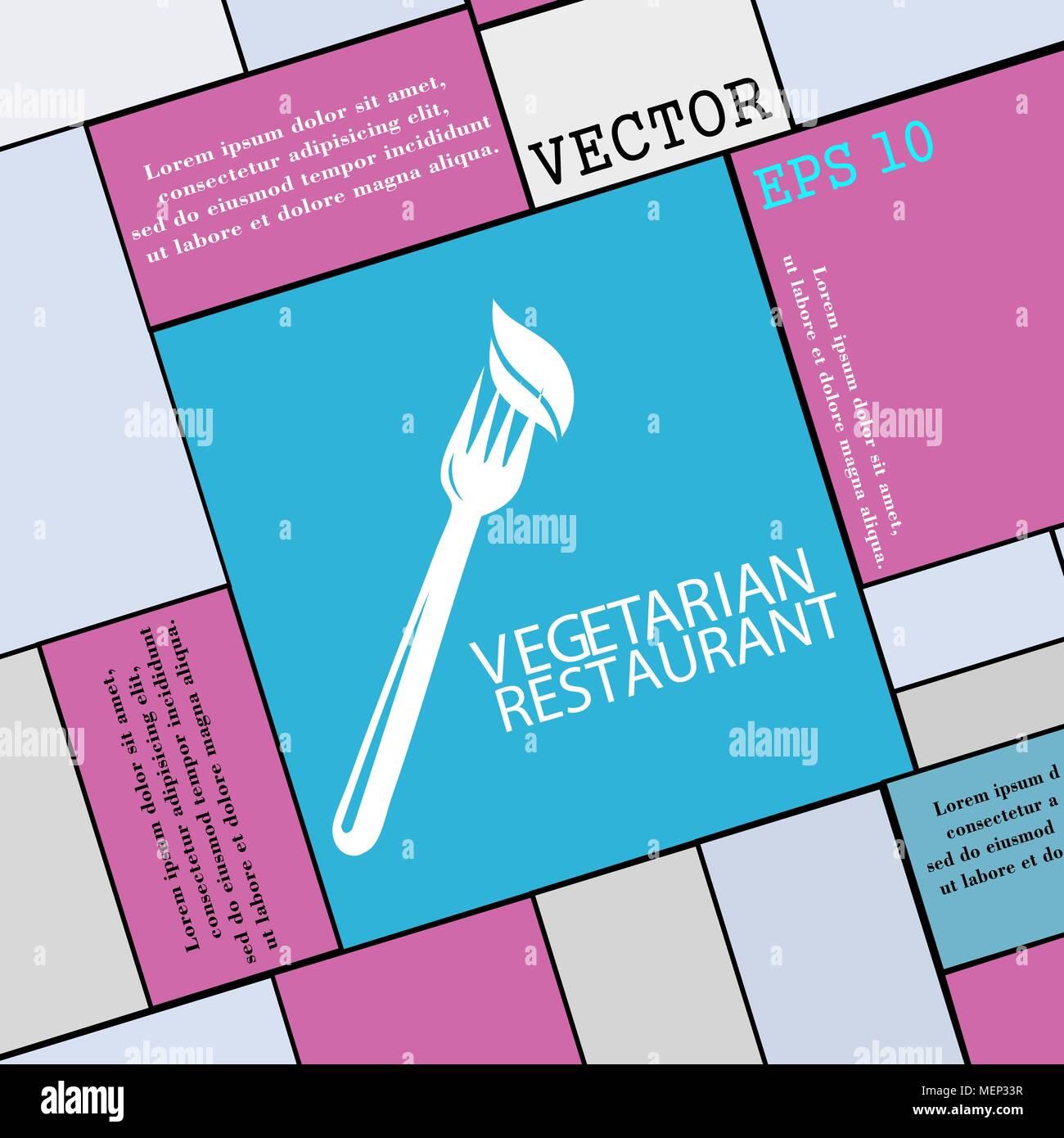 vegetarian restaurant icon sign. Modern flat style for your design ...