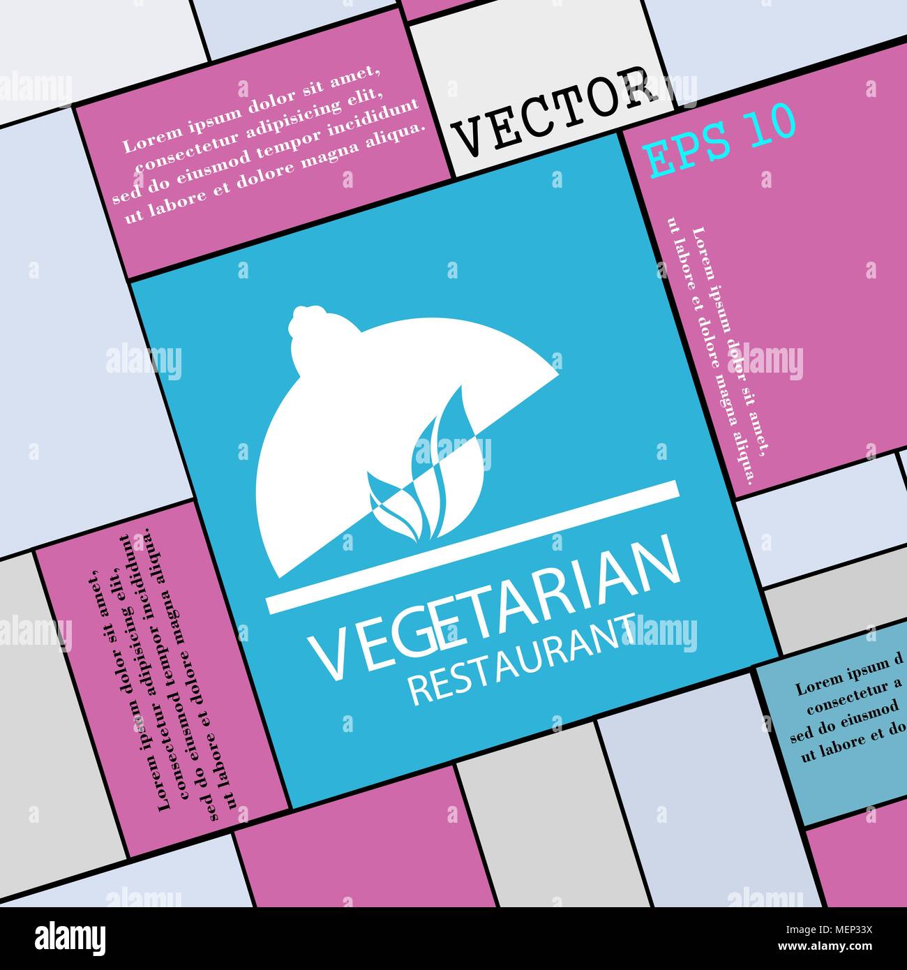 vegetarian restaurant icon sign. Modern flat style for your design ...