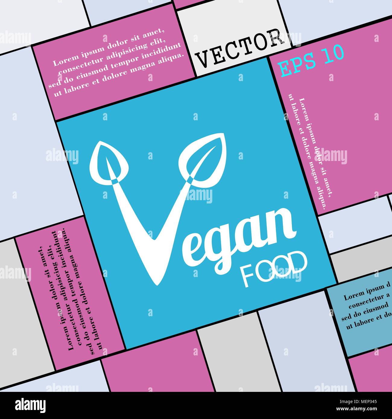 Vegan food graphic design icon sign. Modern flat style for your design ...