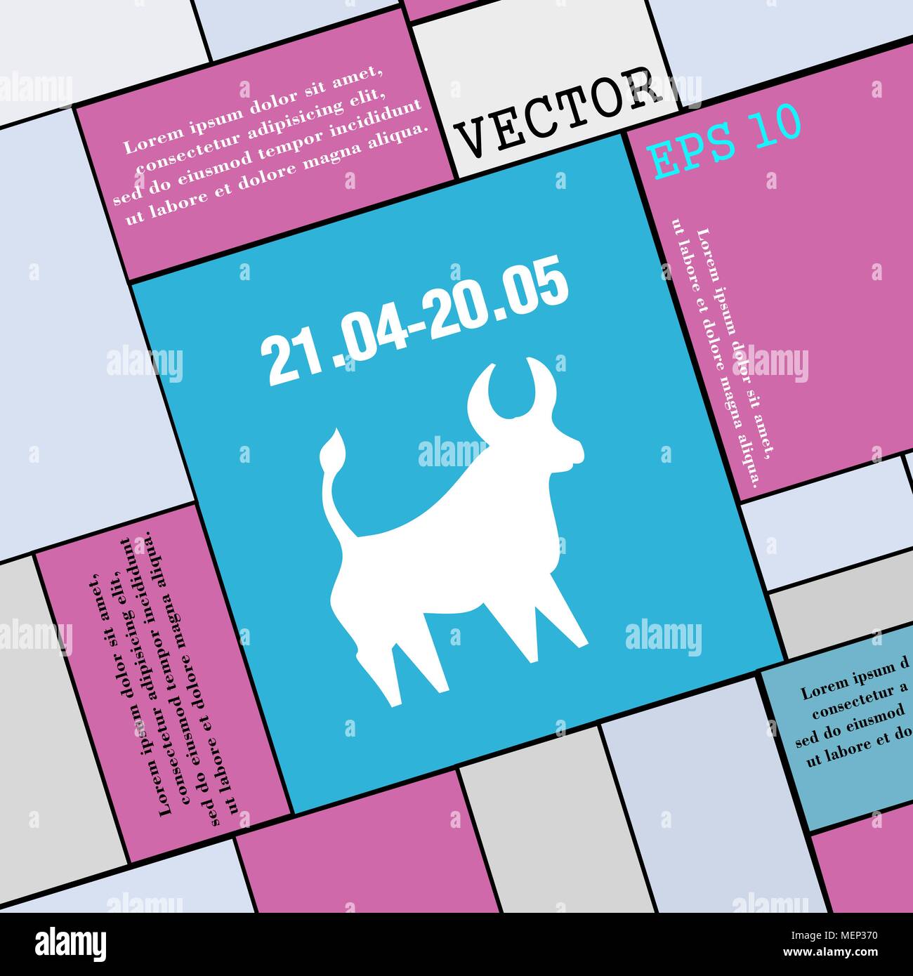 Taurus icon sign. Modern flat style for your design. Vector ...