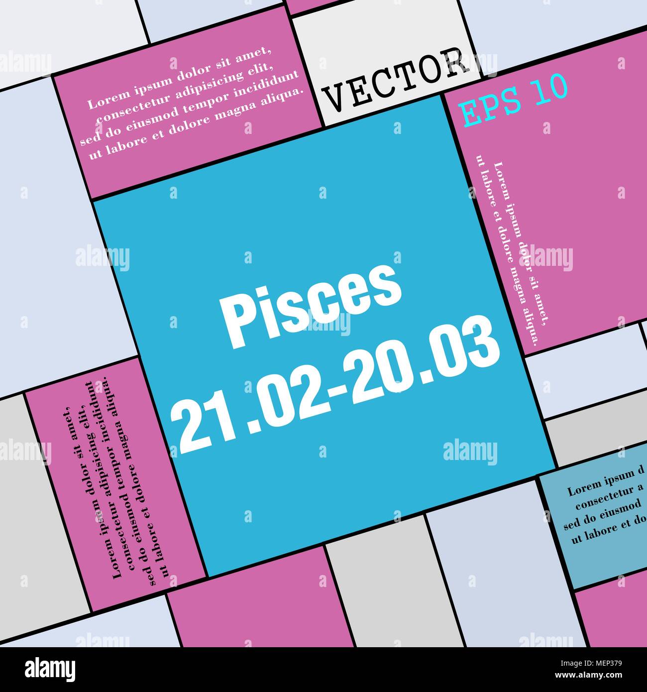 Pisces zodiac sign icon sign. Modern flat style for your design. Vector ...