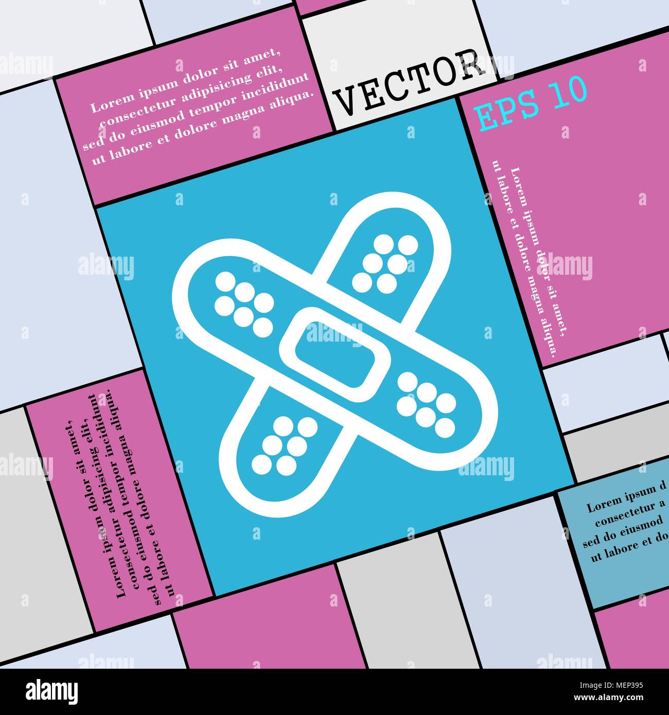 adhesive plaster icon sign. Modern flat style for your design. Vector ...