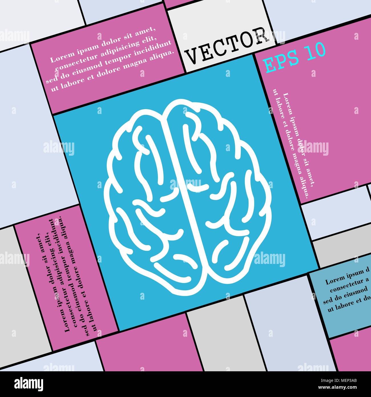 Brain icon sign. Modern flat style for your design. Vector illustration ...