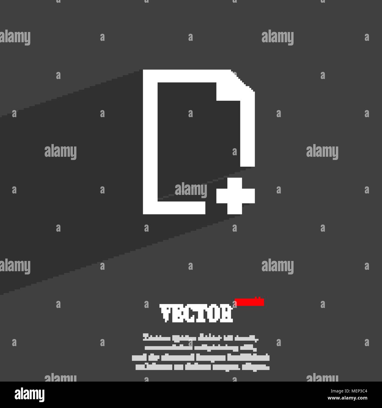 Add file symbol Flat modern web design with long shadow and space for ...