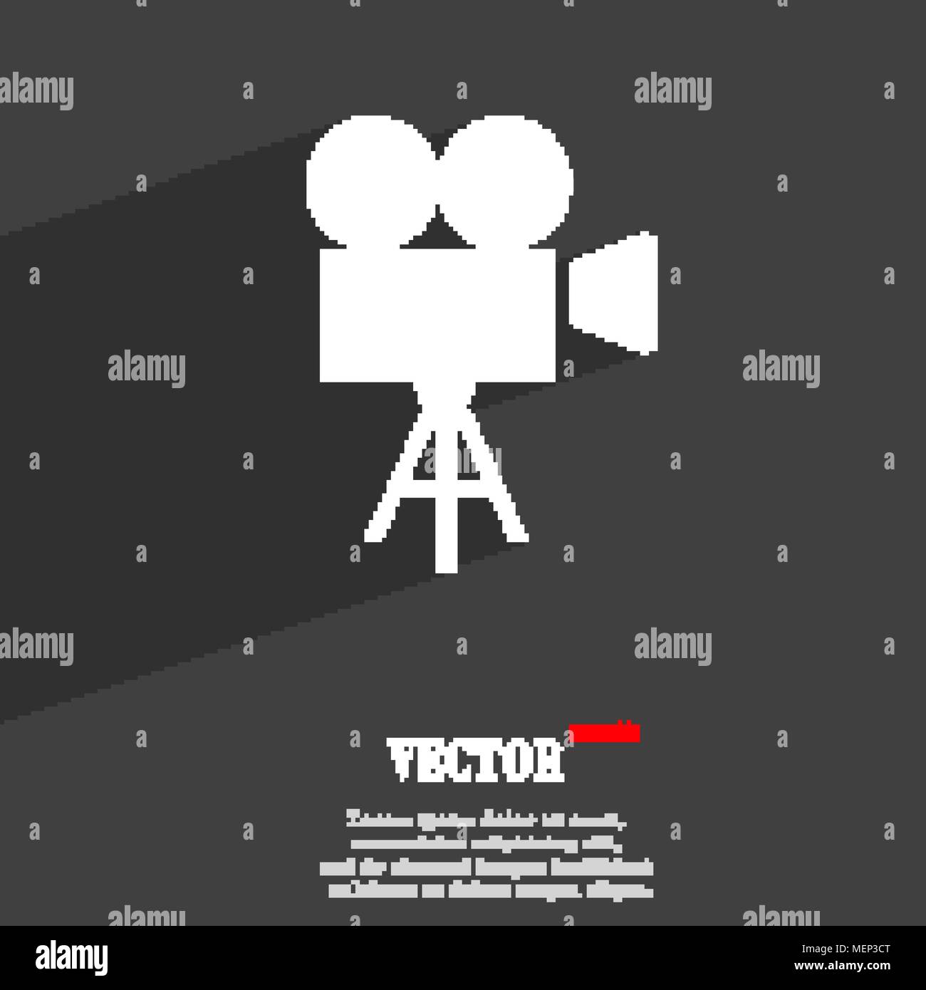 Video camera symbol Flat modern web design with long shadow and space ...
