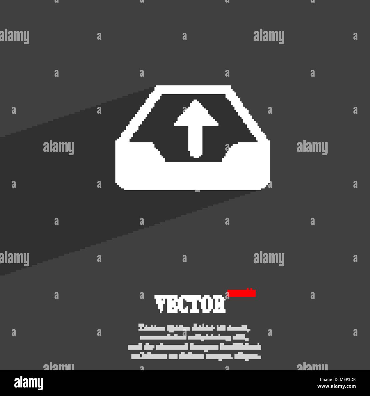 Backup symbol Flat modern web design with long shadow and space for ...