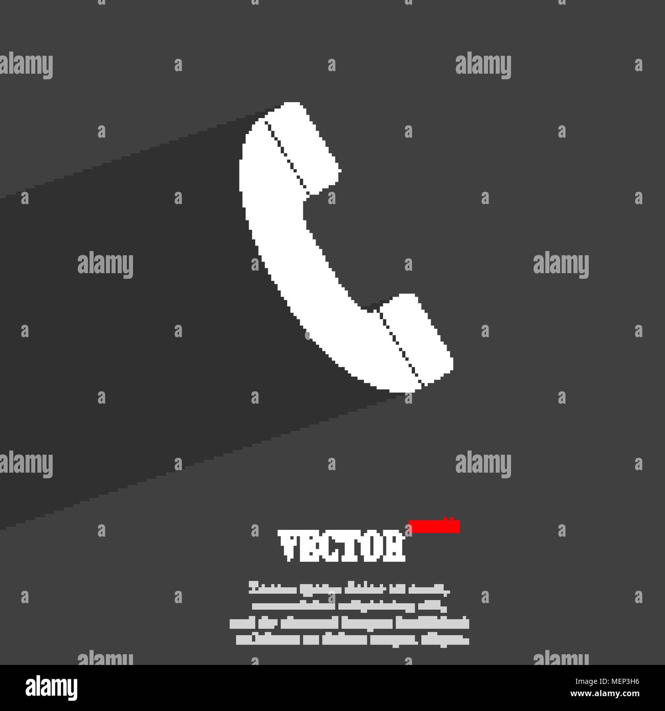 Call symbol Flat modern web design with long shadow and space for your ...