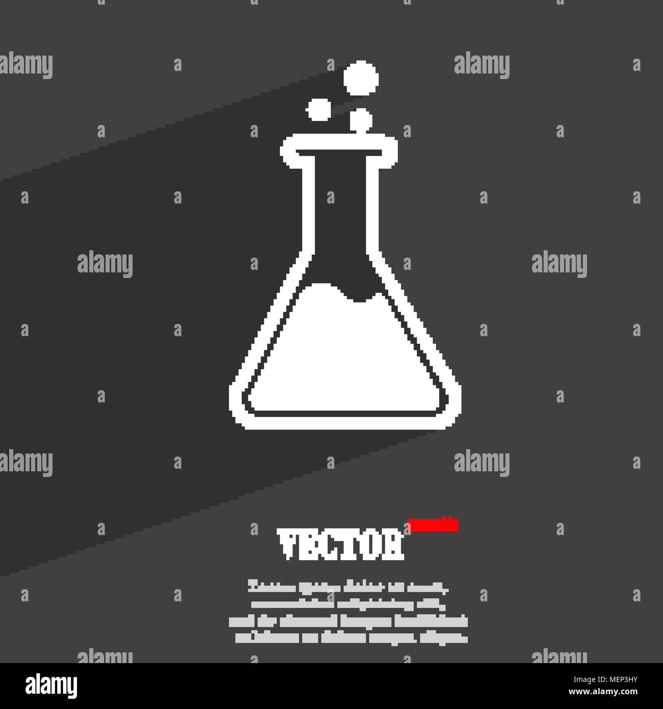 Flask symbol Flat modern web design with long shadow and space for your ...