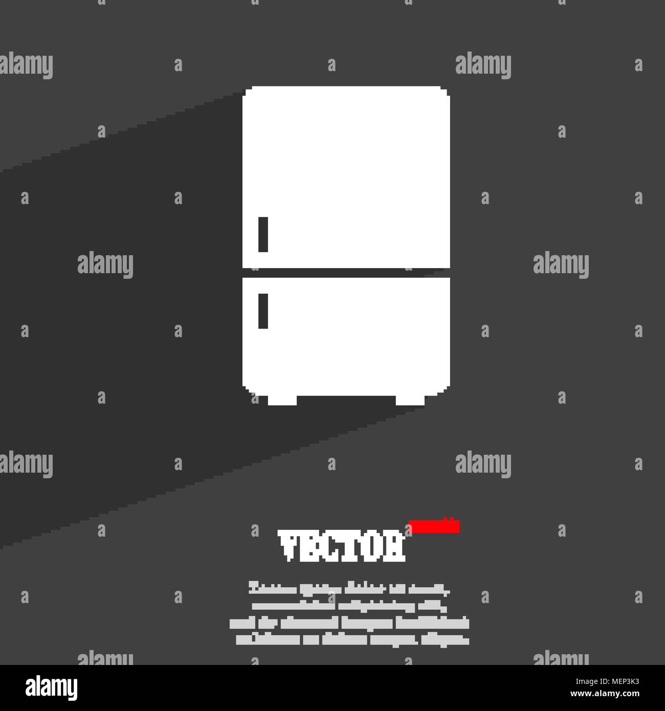 Refrigerator symbol Flat modern web design with long shadow and space ...