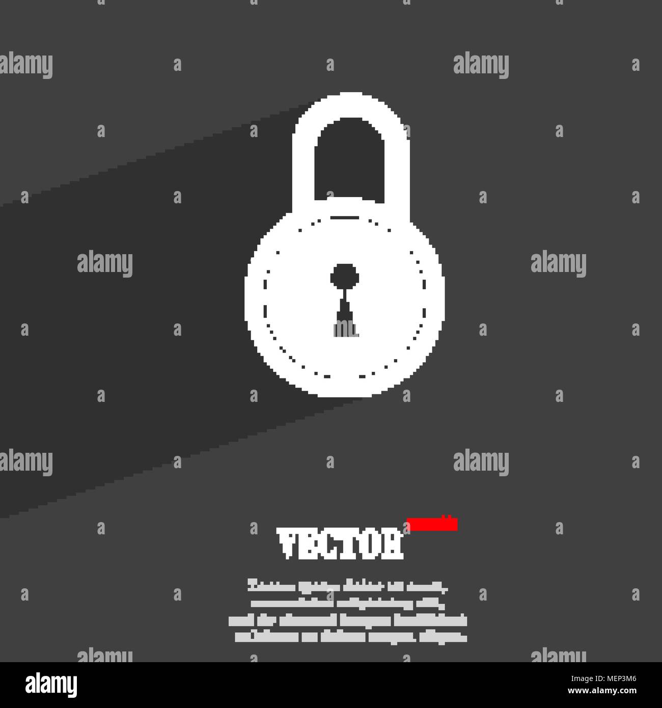 closed lock symbol Flat modern web design with long shadow and space ...