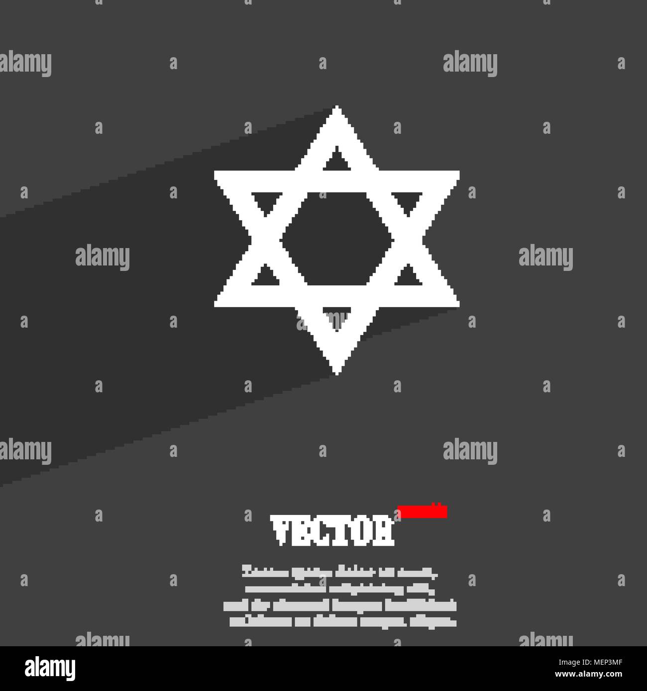 pentagram symbol Flat modern web design with long shadow and space for ...