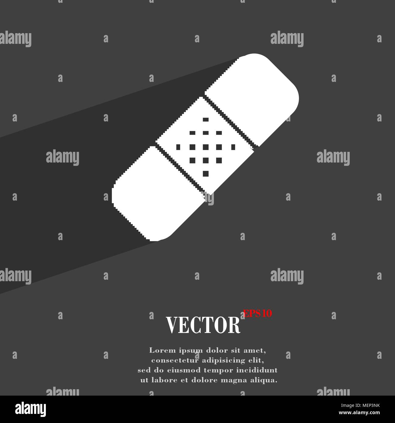 Plaster symbol Flat modern web design with long shadow and space for ...