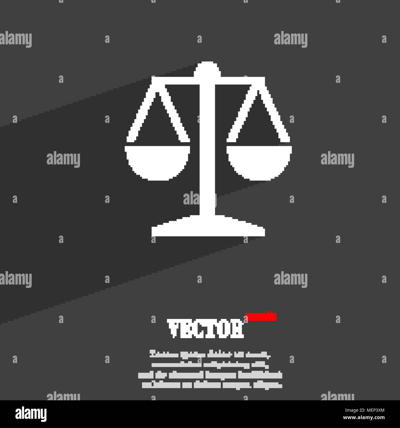 Libra symbol Flat modern web design with long shadow and space for your ...