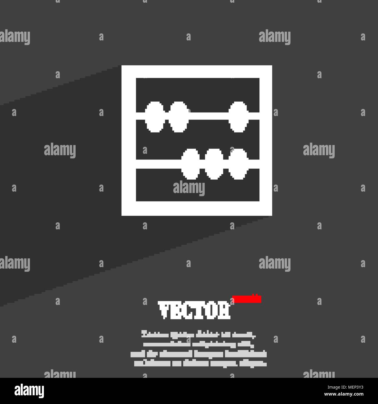 Abacus symbol Flat modern web design with long shadow and space for ...