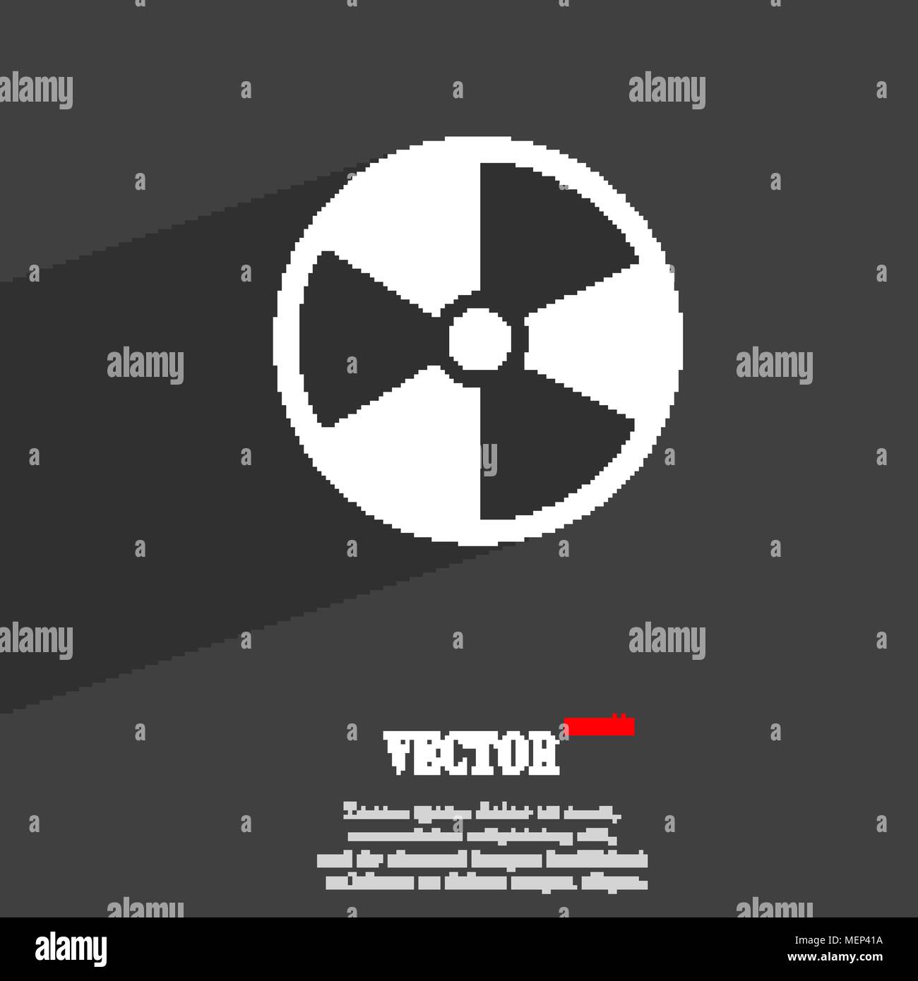 radioactive symbol Flat modern web design with long shadow and space ...