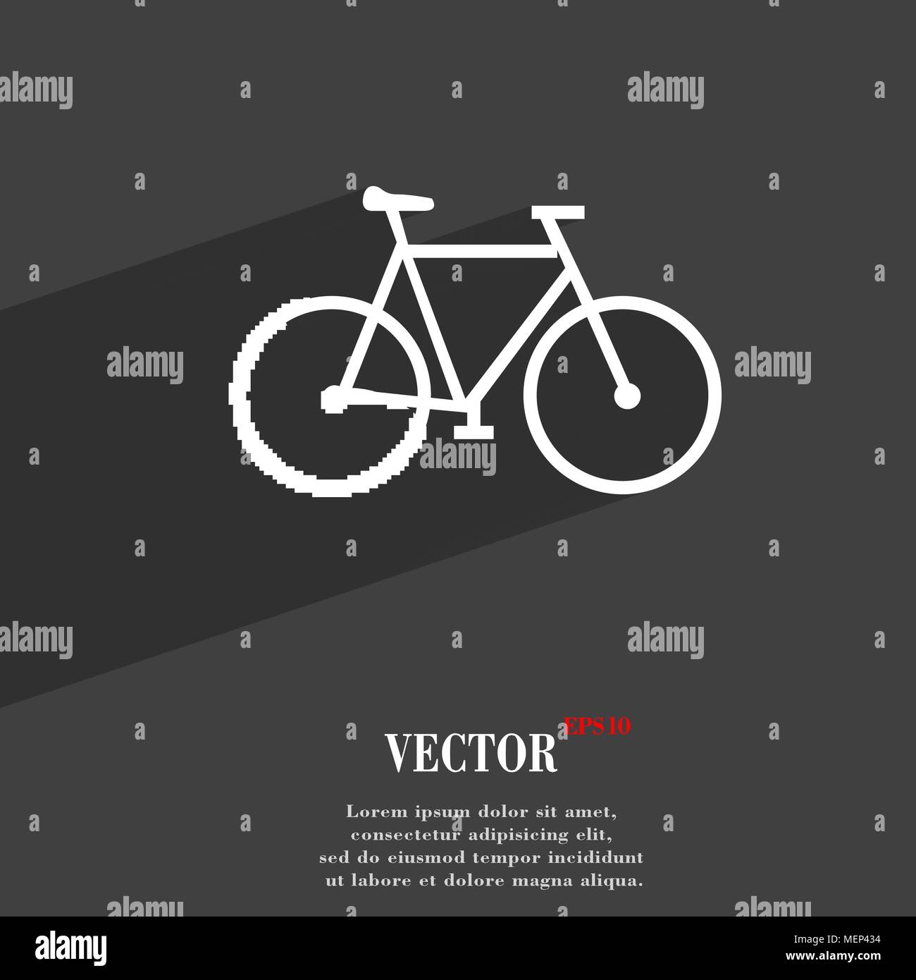 bicycle symbol Flat modern web design with long shadow and space for ...