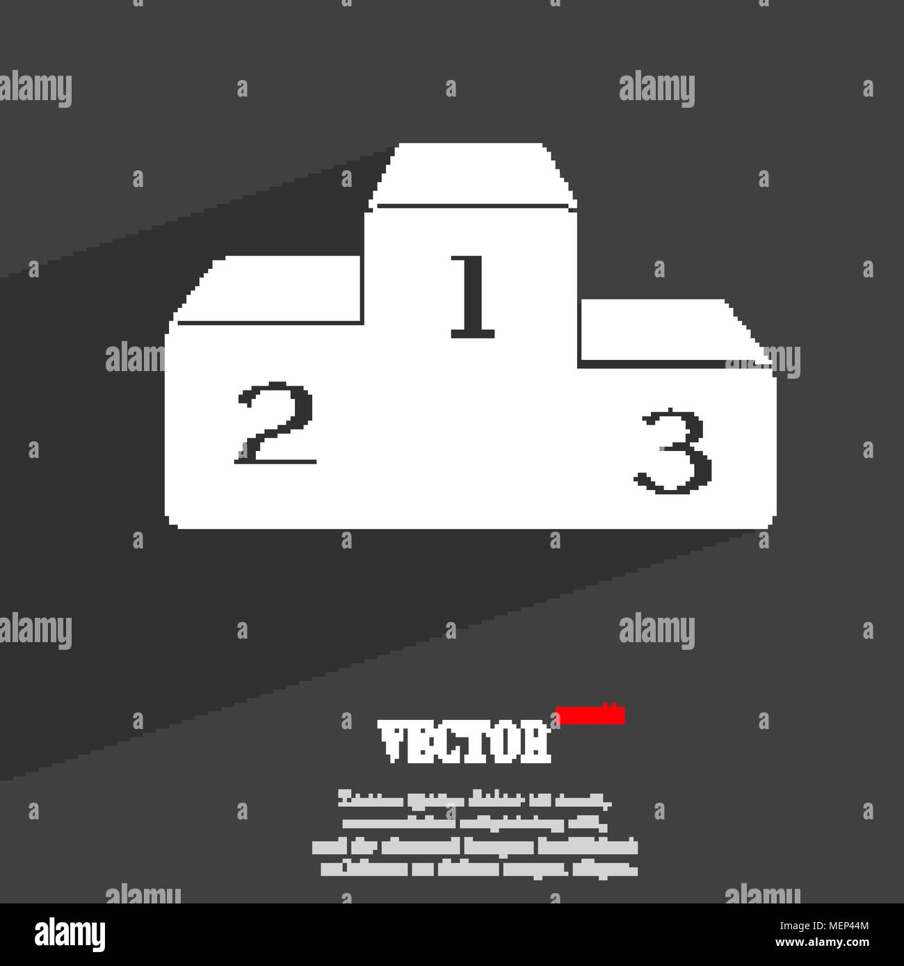 Podium symbol Flat modern web design with long shadow and space for ...