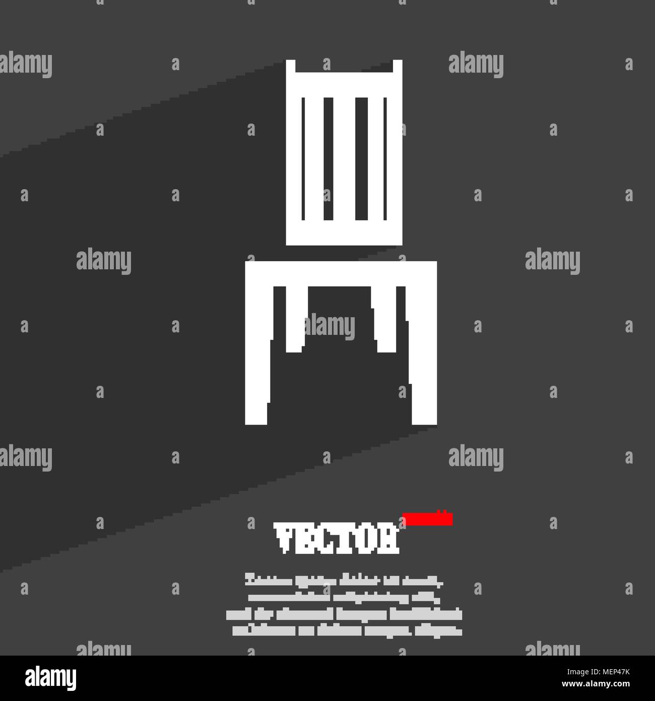chair symbol Flat modern web design with long shadow and space for your ...