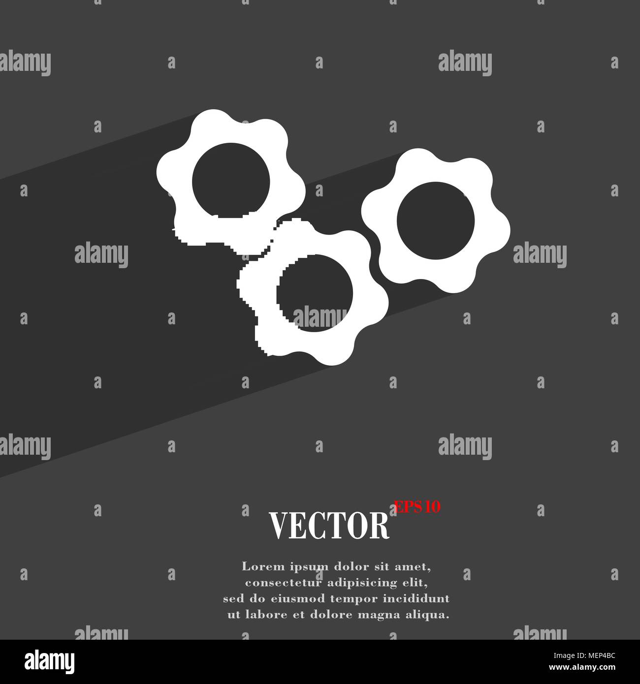 gears symbol Flat modern web design with long shadow and space for your ...