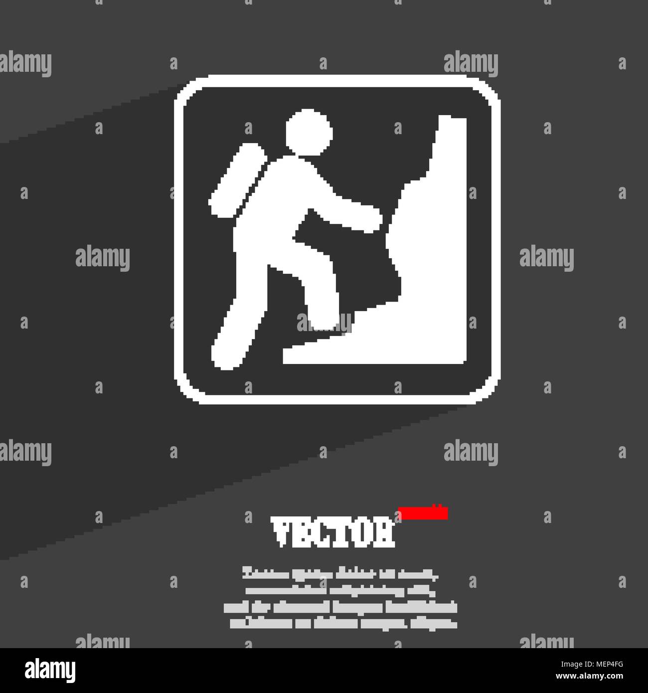 rock climbing symbol Flat modern web design with long shadow and space ...