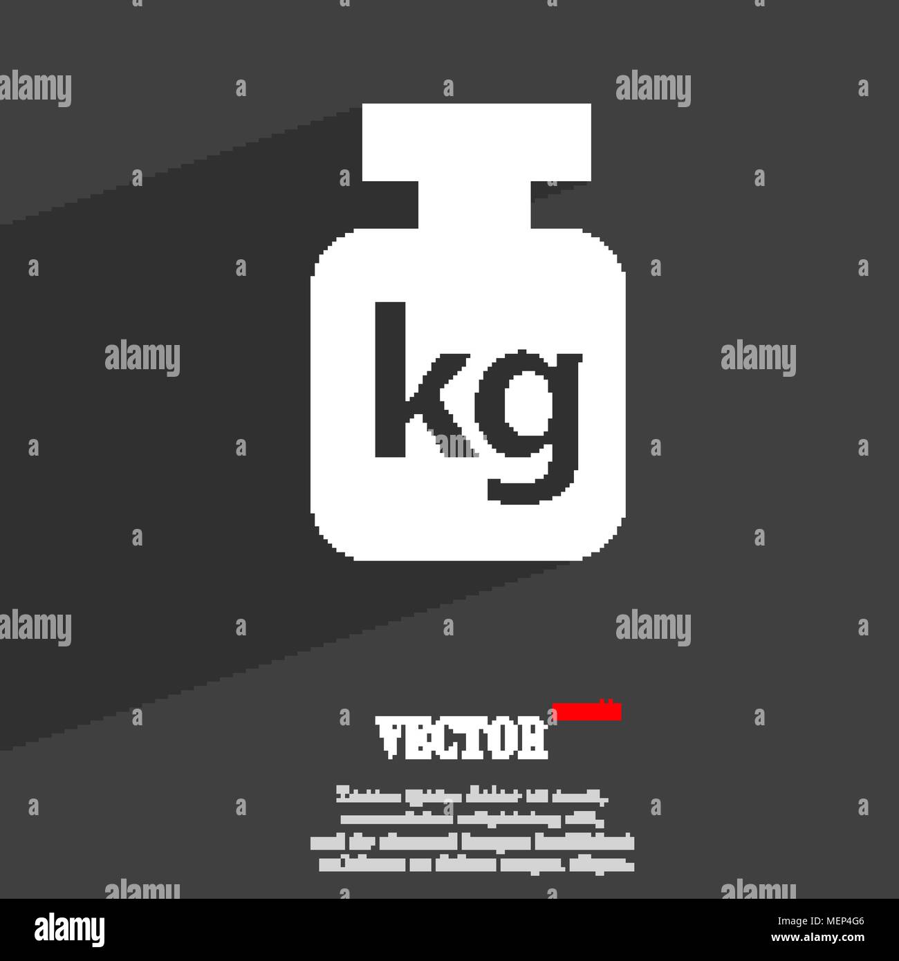 Weight symbol Flat modern web design with long shadow and space for ...