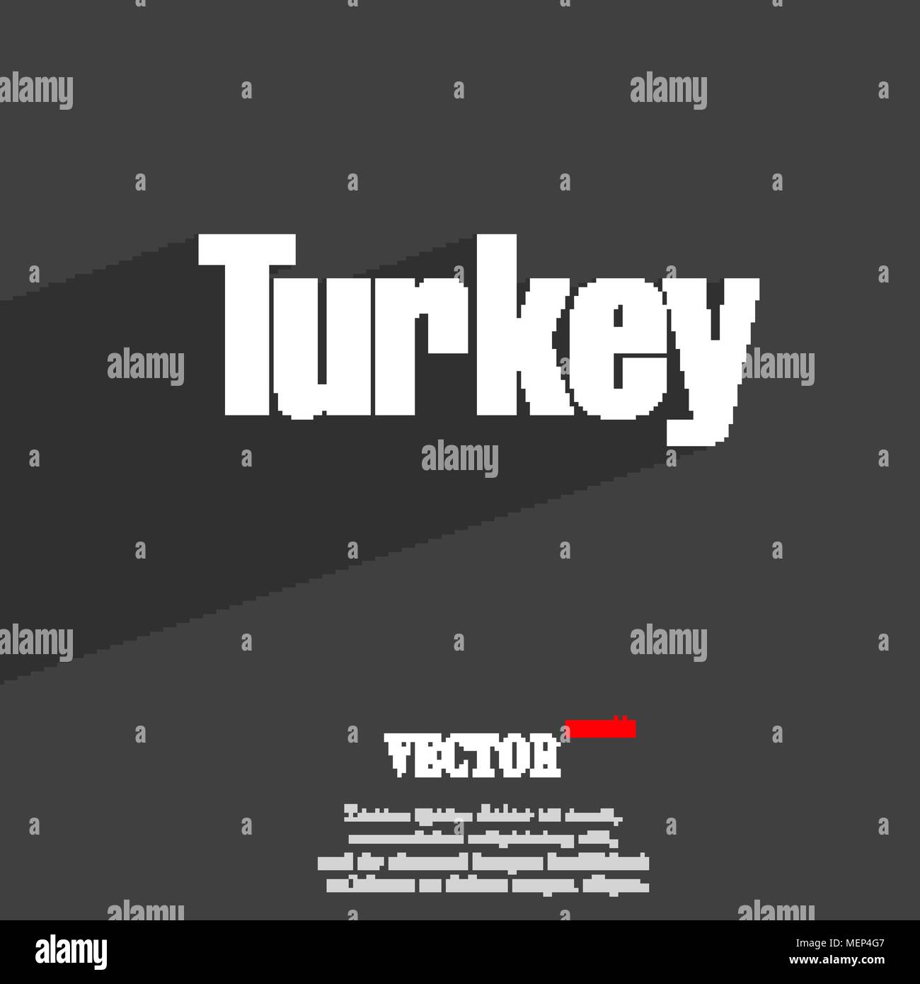 Turkey symbol Flat modern web design with long shadow and space for ...