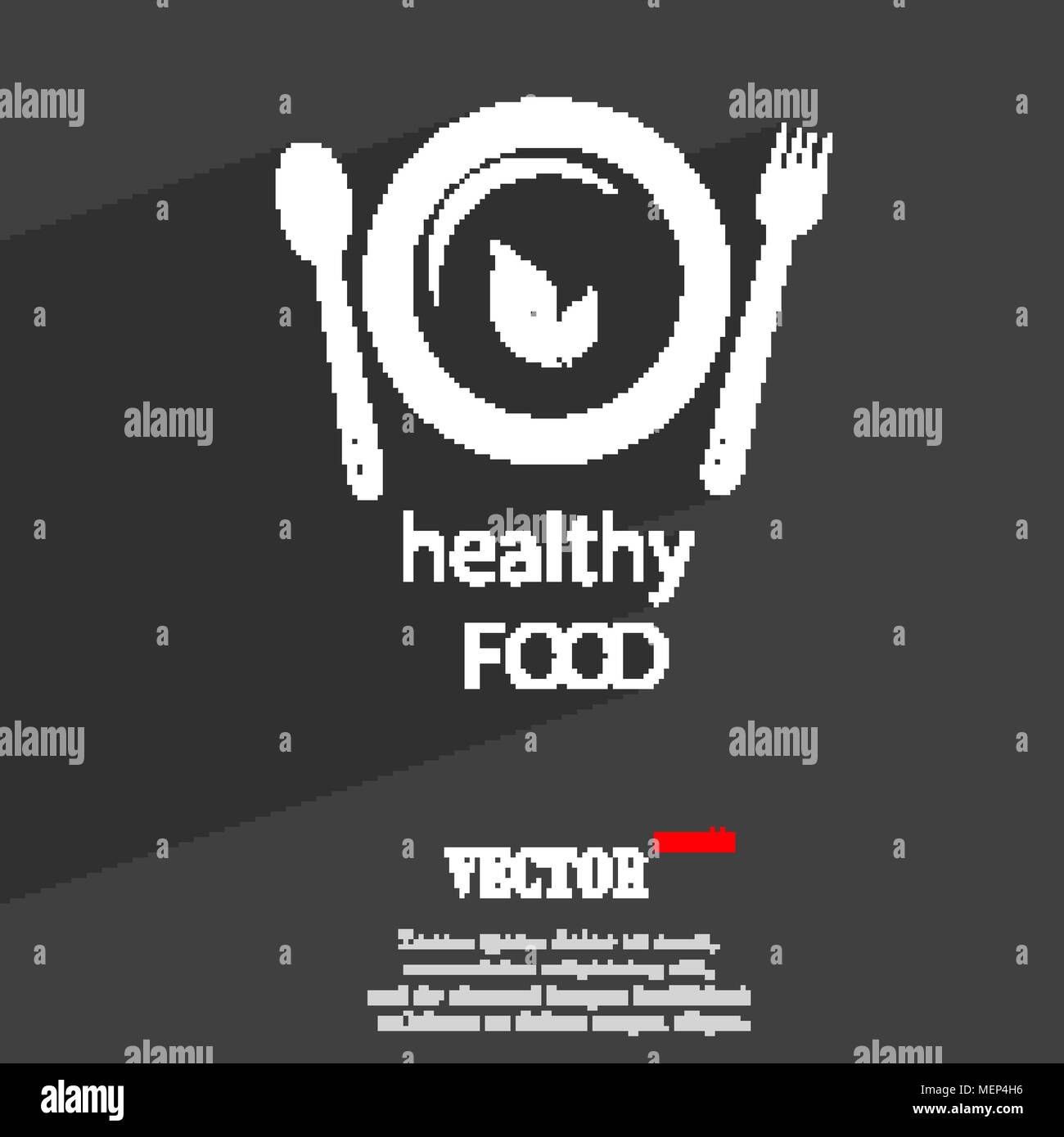 healthy food concept symbol Flat modern web design with long shadow and ...
