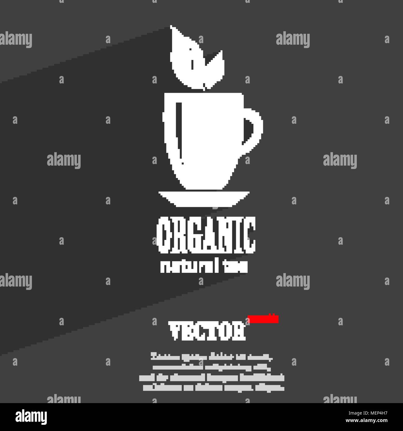 Organic natural tea symbol Flat modern web design with long shadow and ...