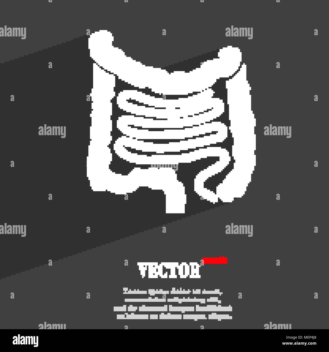 Intestines symbol Flat modern web design with long shadow and space for ...