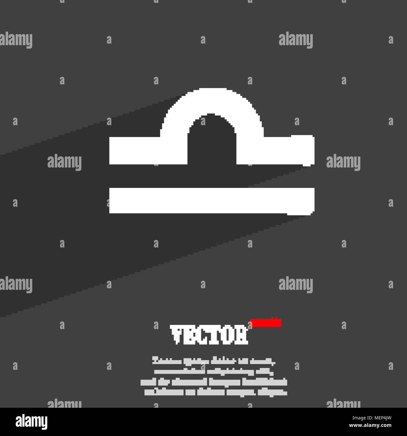 Decorative Zodiac Libra symbol Flat modern web design with long shadow ...