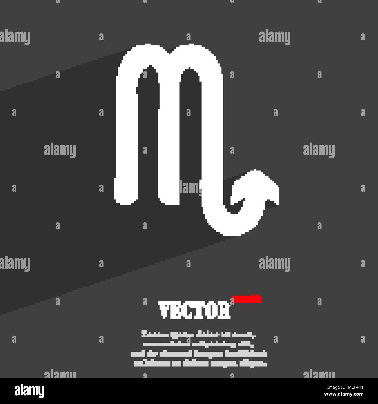 Scorpio symbol Flat modern web design with long shadow and space for ...