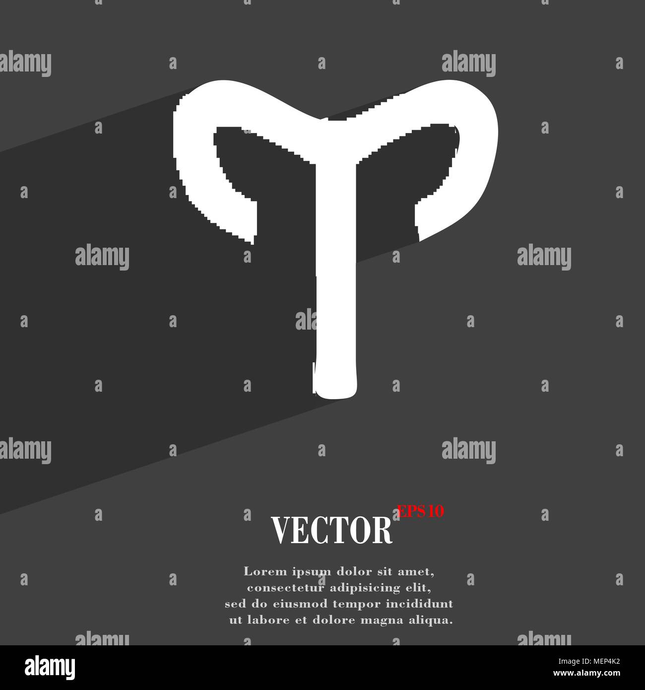 Decorative Zodiac Aries symbol Flat modern web design with long shadow ...