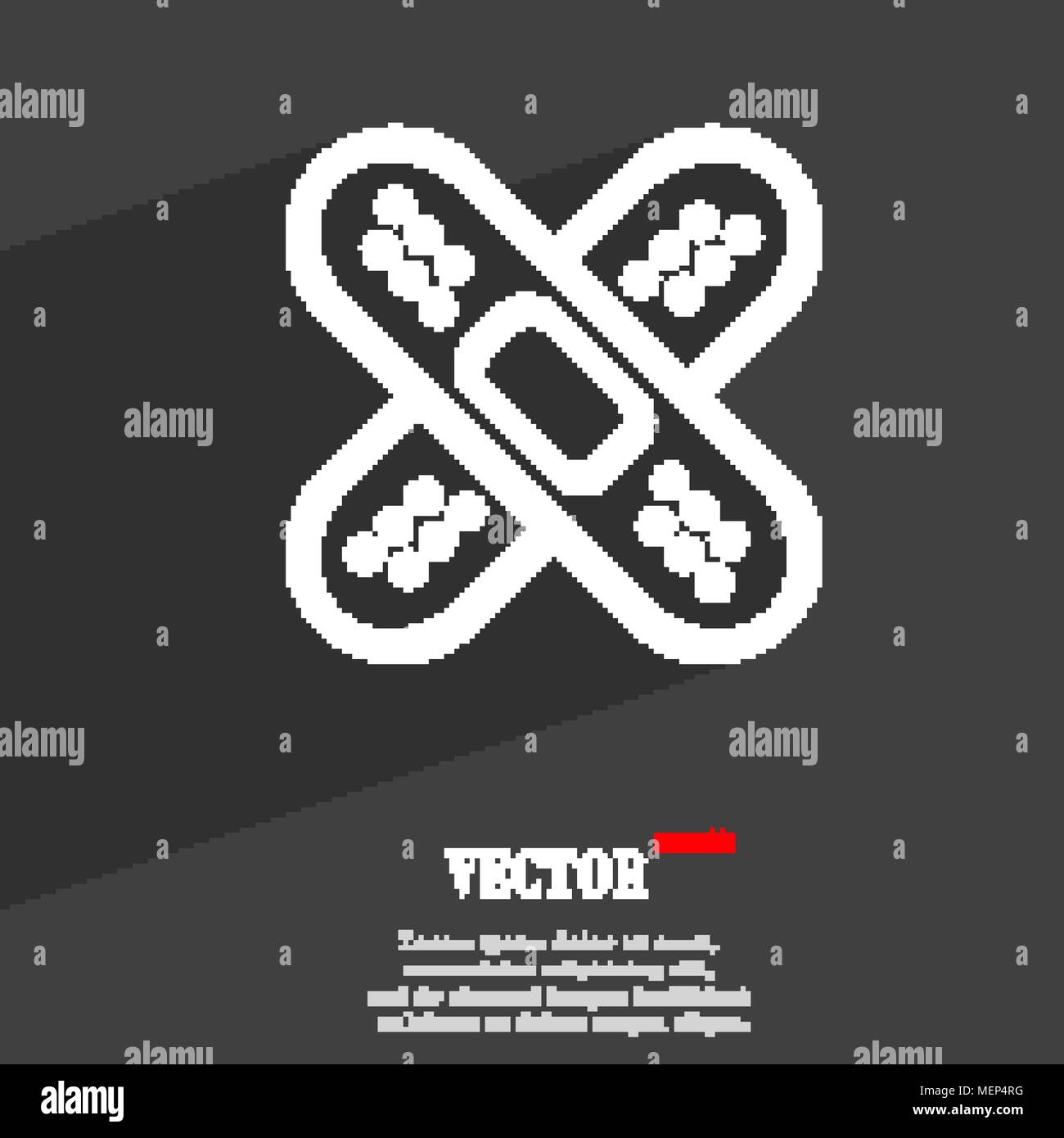 adhesive plaster symbol Flat modern web design with long shadow and ...